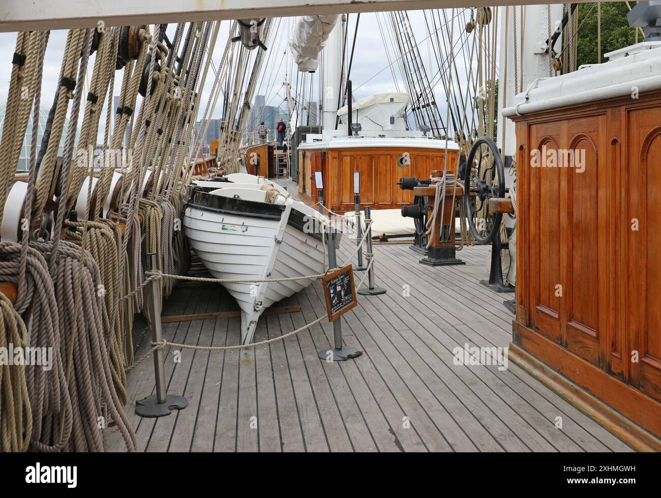 Top deck of the Cutty Sark, the famous sailing ship at Geenwich, London ...