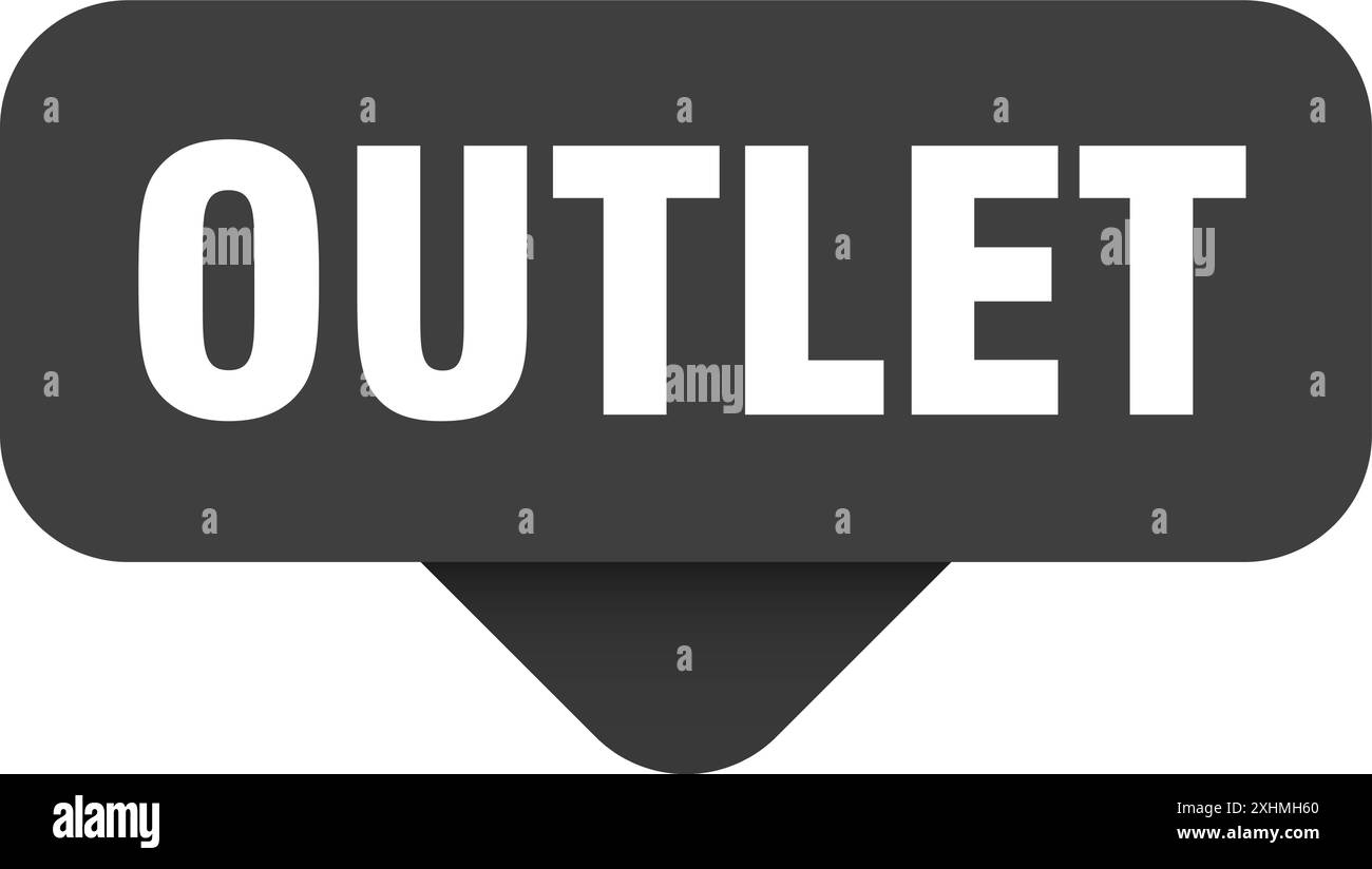 outlet sticker. outlet sign on transparent background. rectangular ...