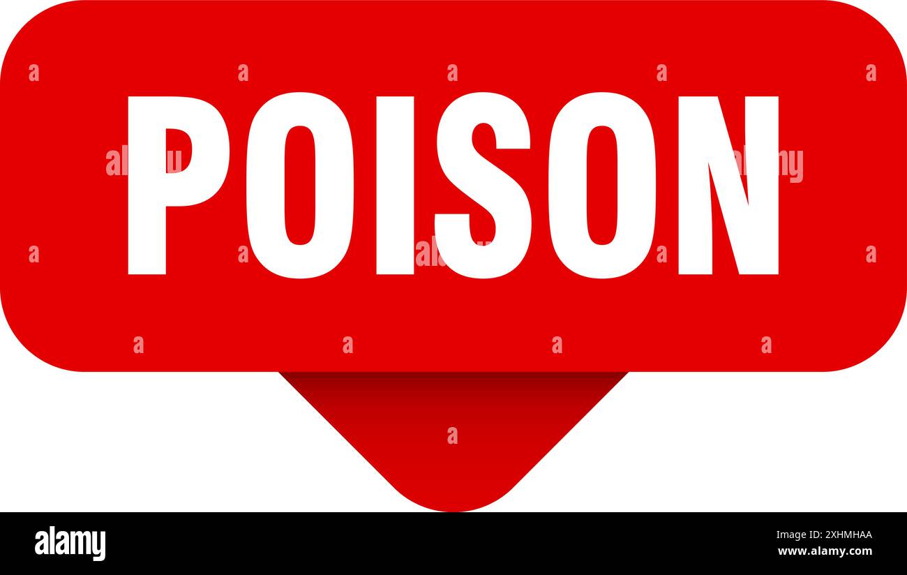 poison sticker. poison sign on transparent background. rectangular ...