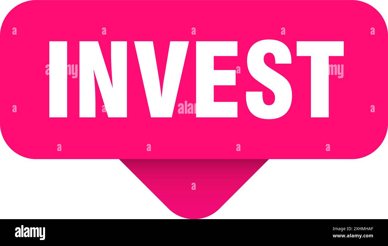 invest sticker. invest sign on transparent background. rectangular ...