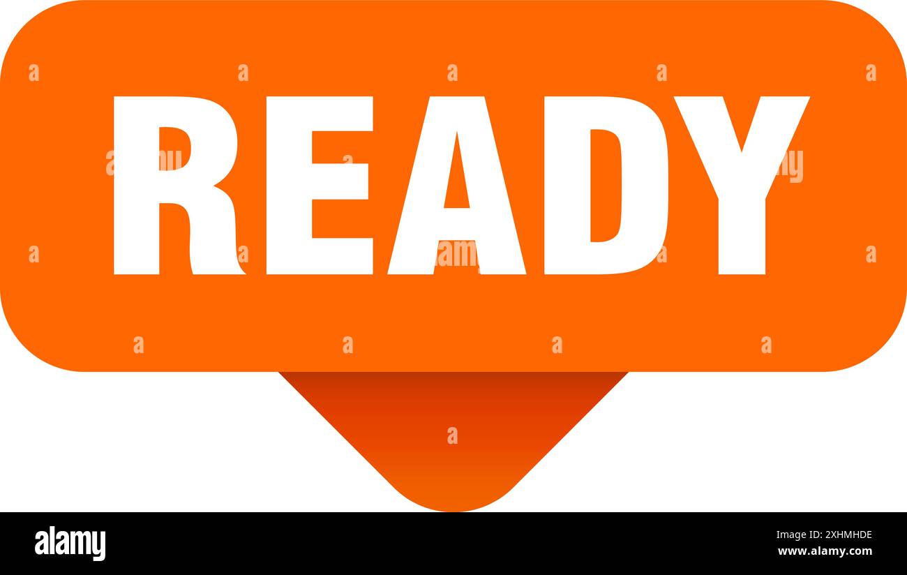 ready sticker. ready sign on transparent background. rectangular button ...