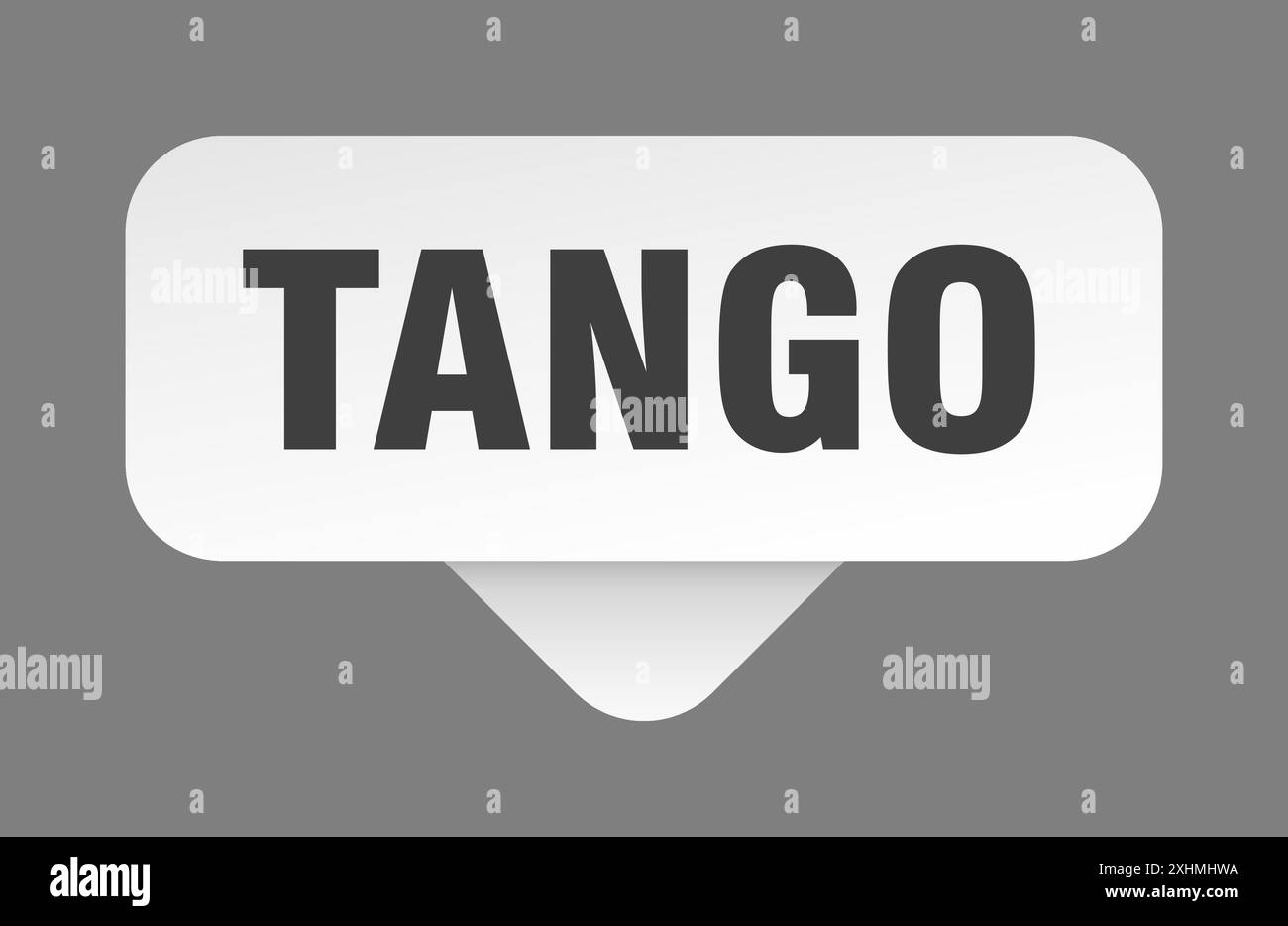 tango sticker. tango sign isolated on gray background. rectangular ...