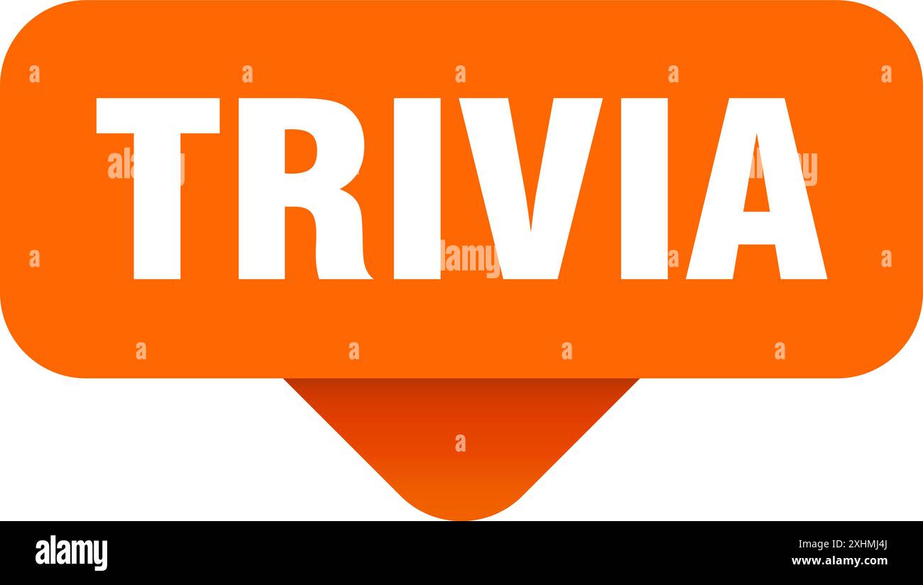 trivia sticker. trivia sign on transparent background. rectangular ...