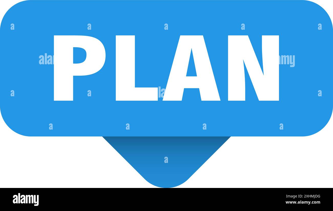 plan sticker. plan sign on transparent background. rectangular button ...