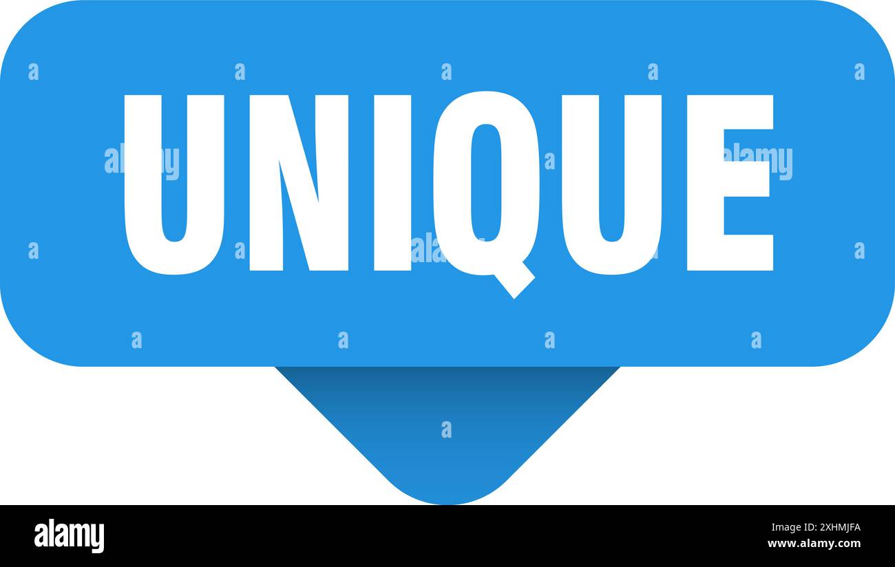 unique sticker. unique sign on transparent background. rectangular ...