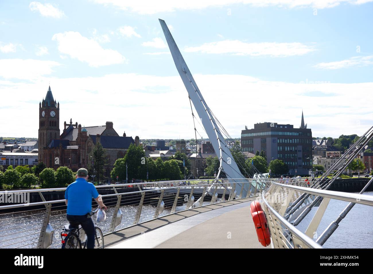 The Peace Bridge Derry Northern Ireland Stock Photo - Alamy