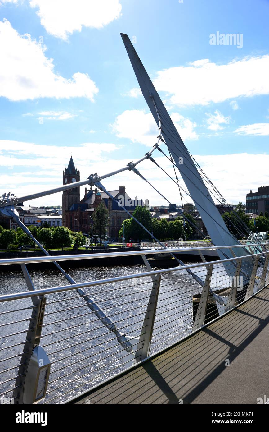 The Peace Bridge Derry Northern Ireland Stock Photo - Alamy