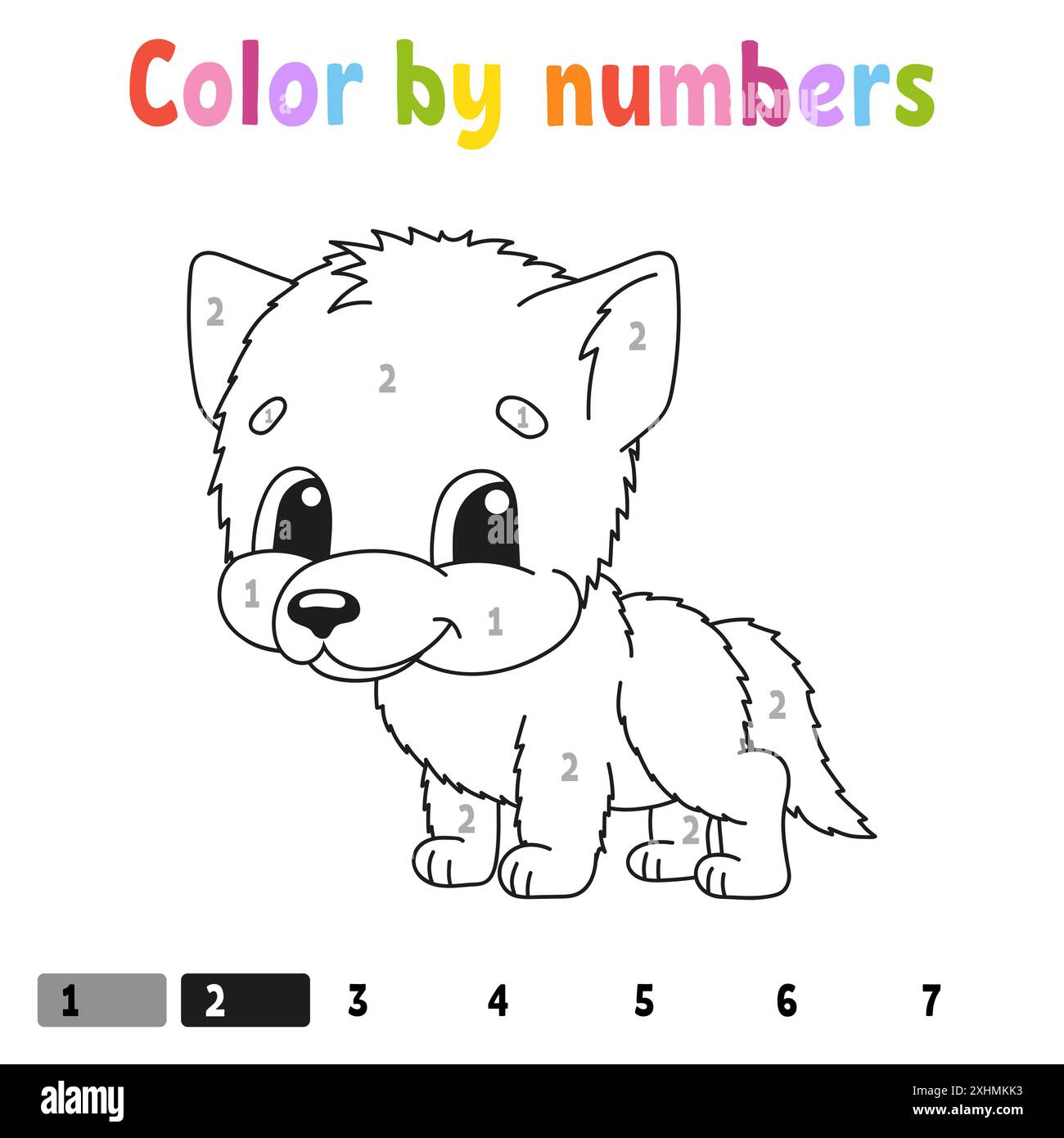 Color by numbers. Coloring book for kids. Vector illustration. cartoon ...