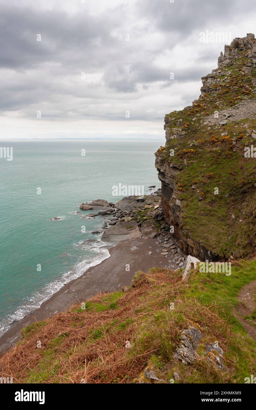 The North Devon coast at Wringcliff Bay, with Castle Rock prominent ...