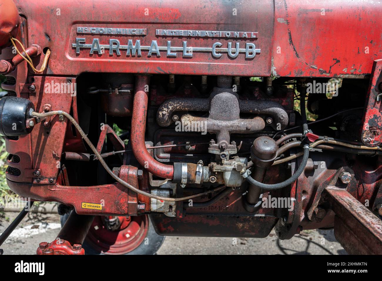 Vintage red tractor, McCormick Internation Farmall Cub Stock Photo - Alamy