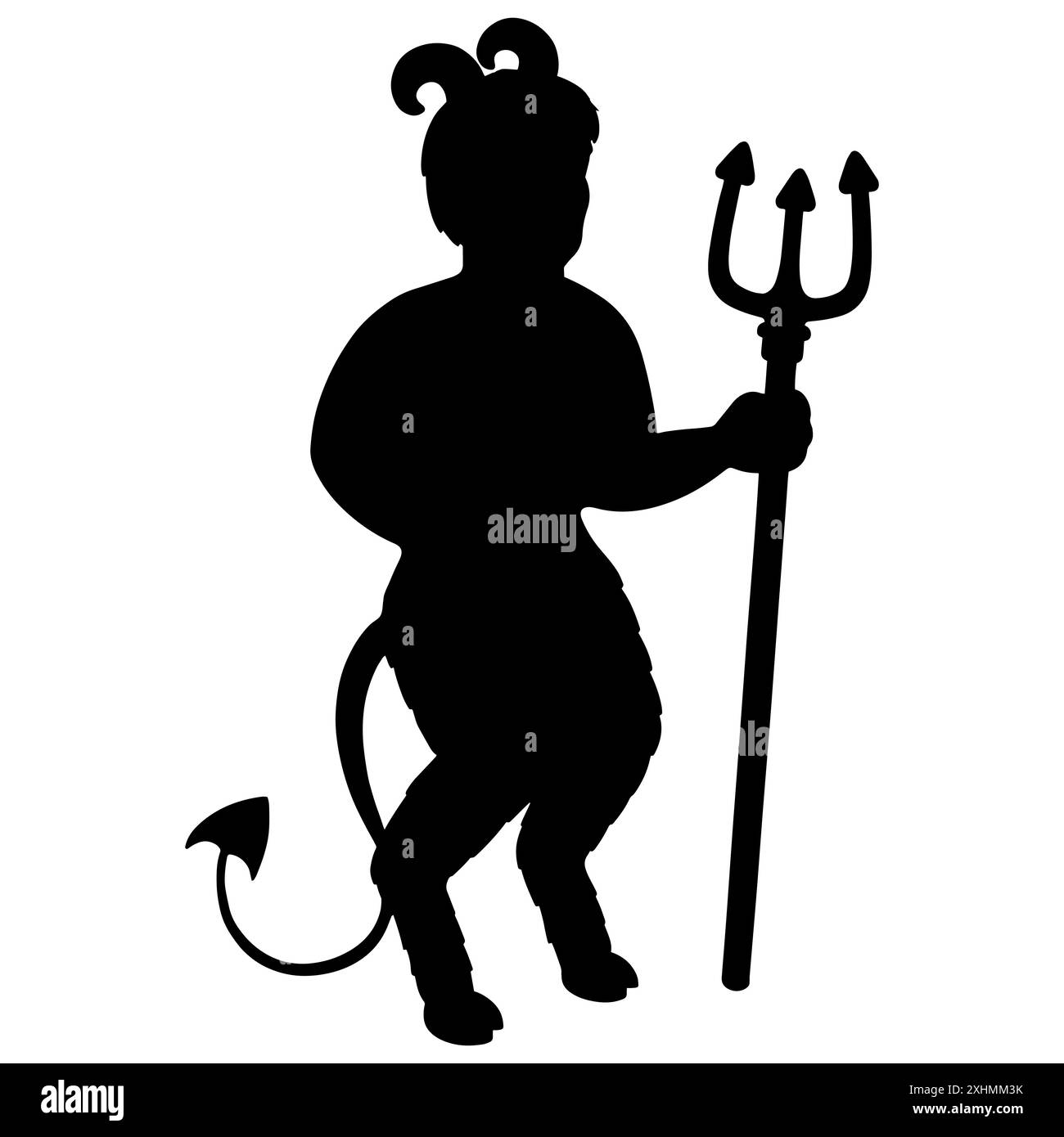 Black silhouette devil. Design element. Vector illustration isolated on ...