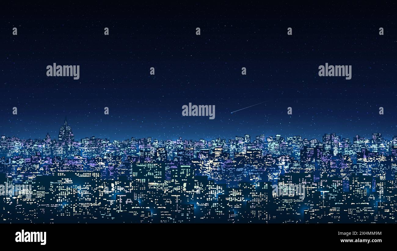 Cityscape, city buildings at night. City skyline at nighttime. Night ...