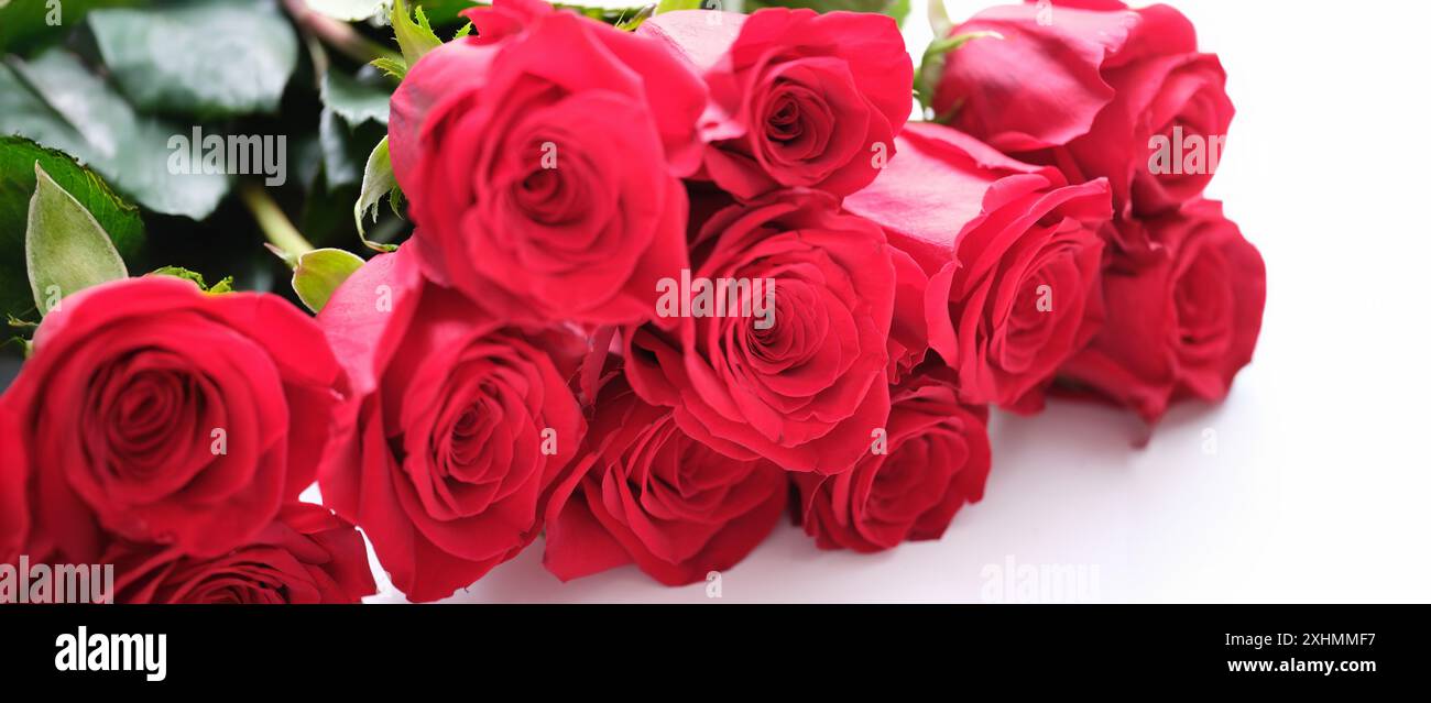 Luxury bouquet made of red roses, flower shop Stock Photo - Alamy