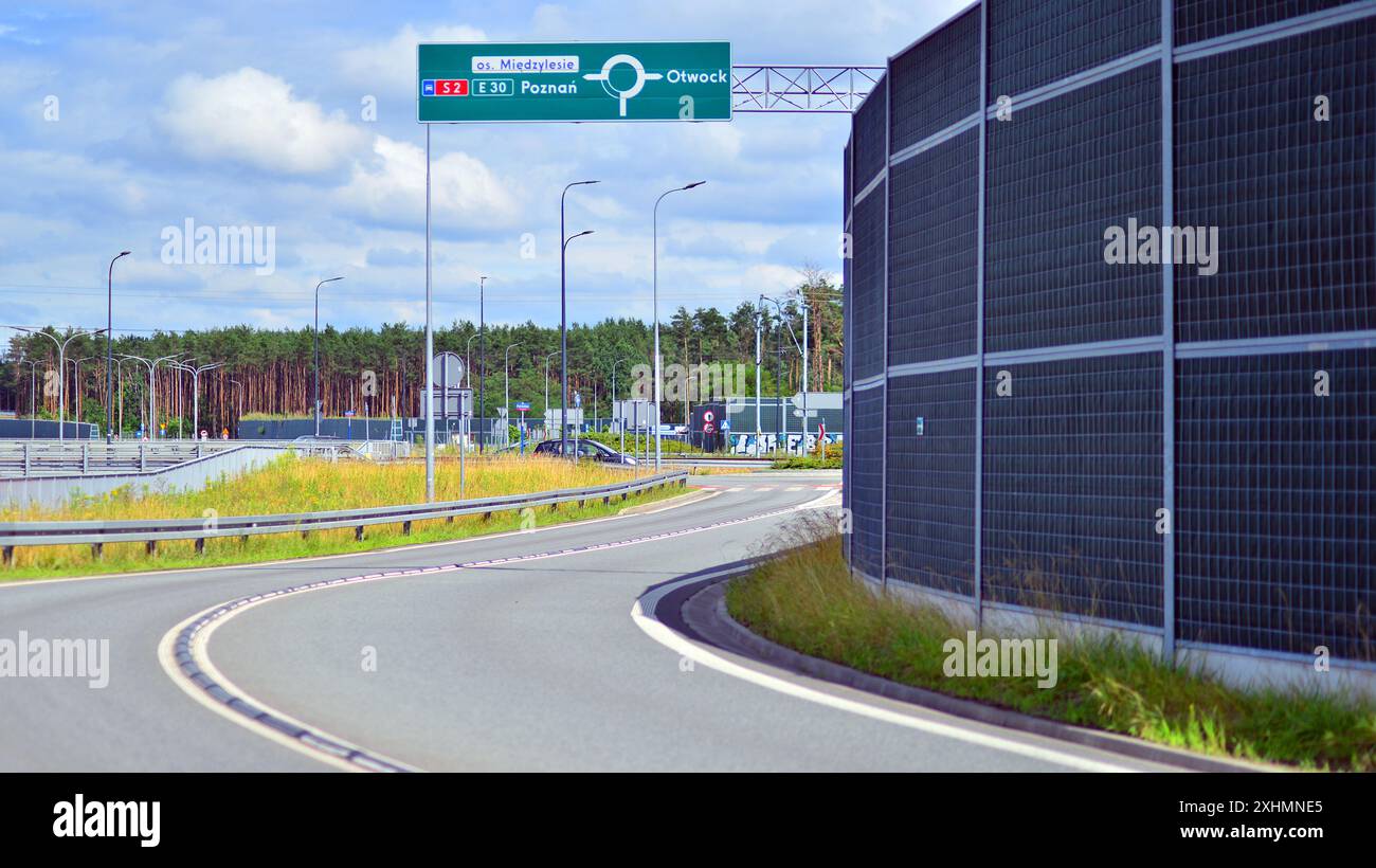Warsaw, Poland. 14 July 2024. The access road to the southern Warsaw ...