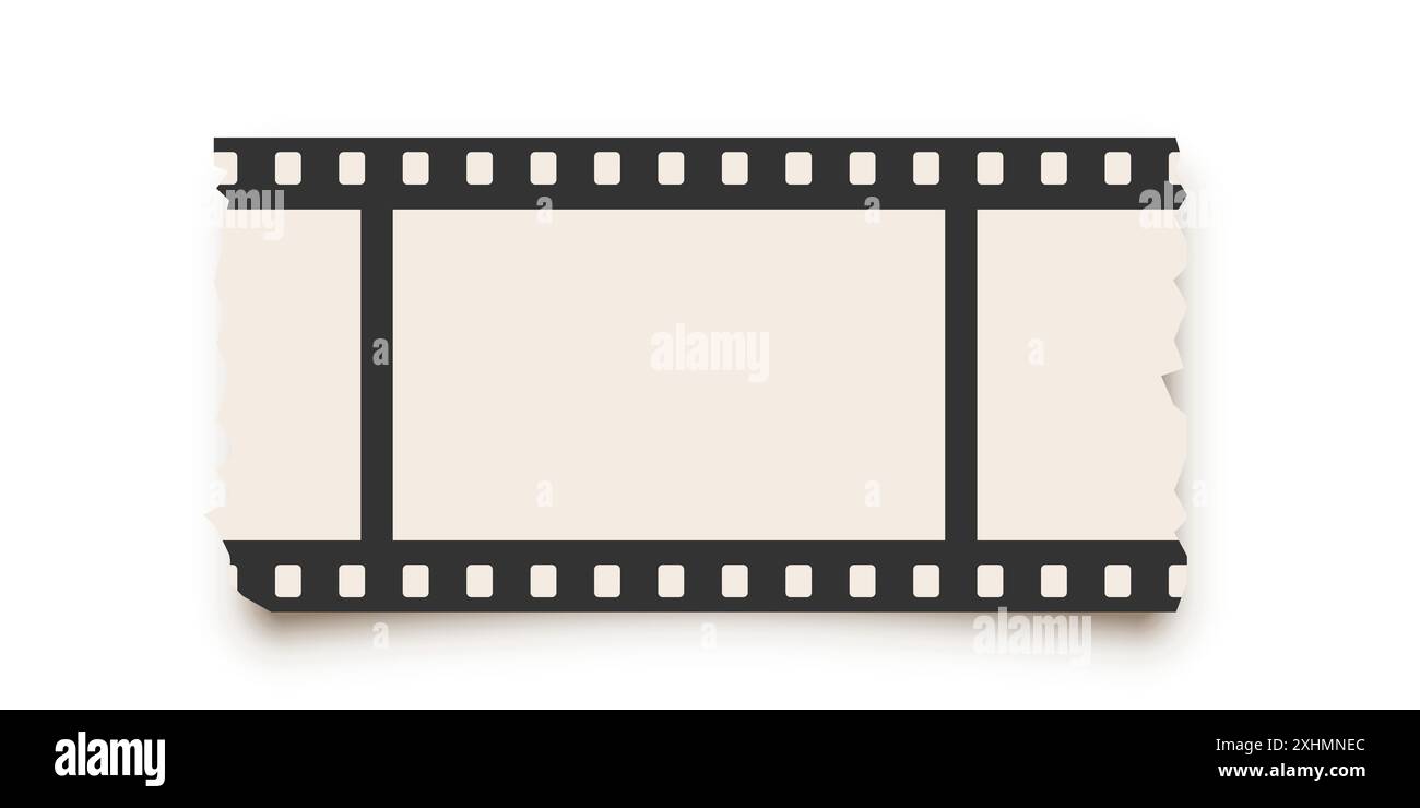 Cinema film frame vector illustration. Torn scrap photo negative ...