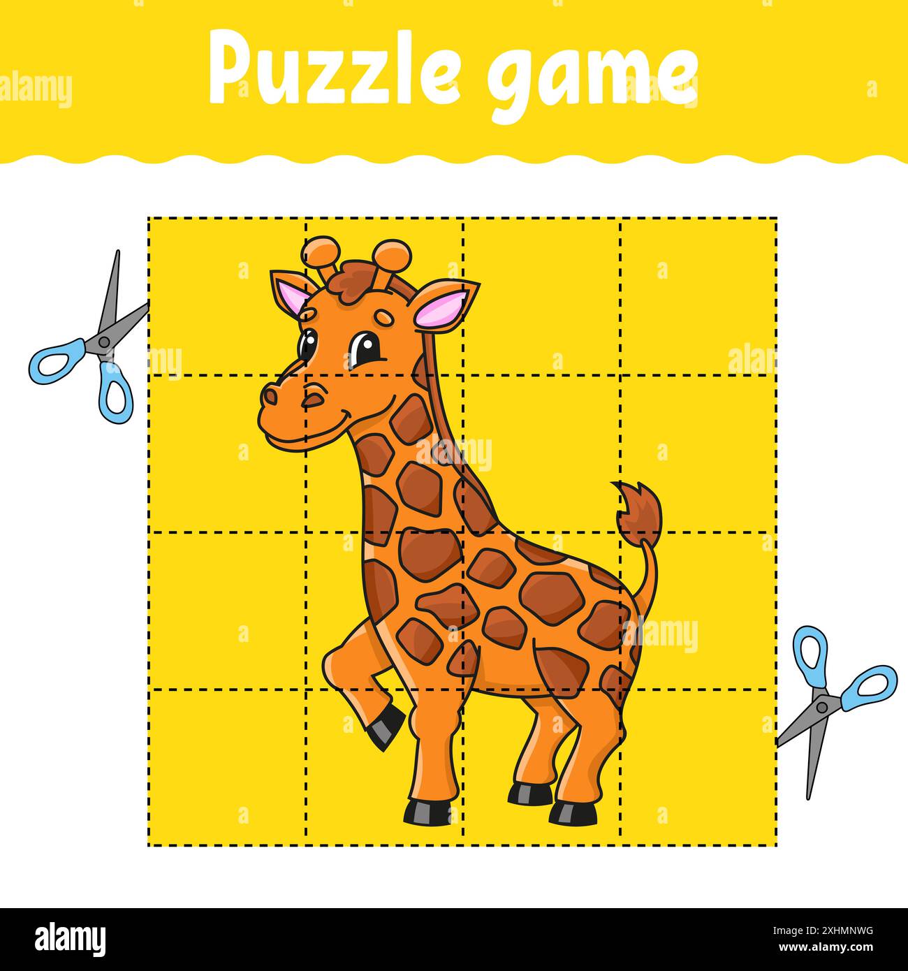 Giraffe animal. Puzzle game for kids. Education developing worksheet ...