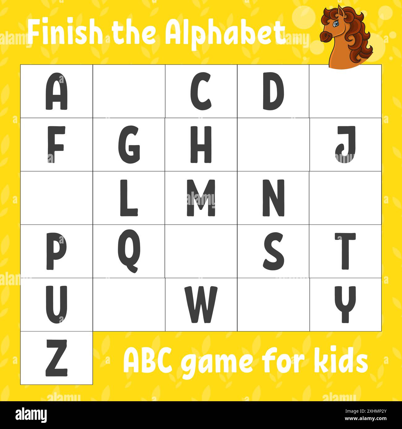Finish the alphabet. ABC game for kids. Education developing worksheet ...