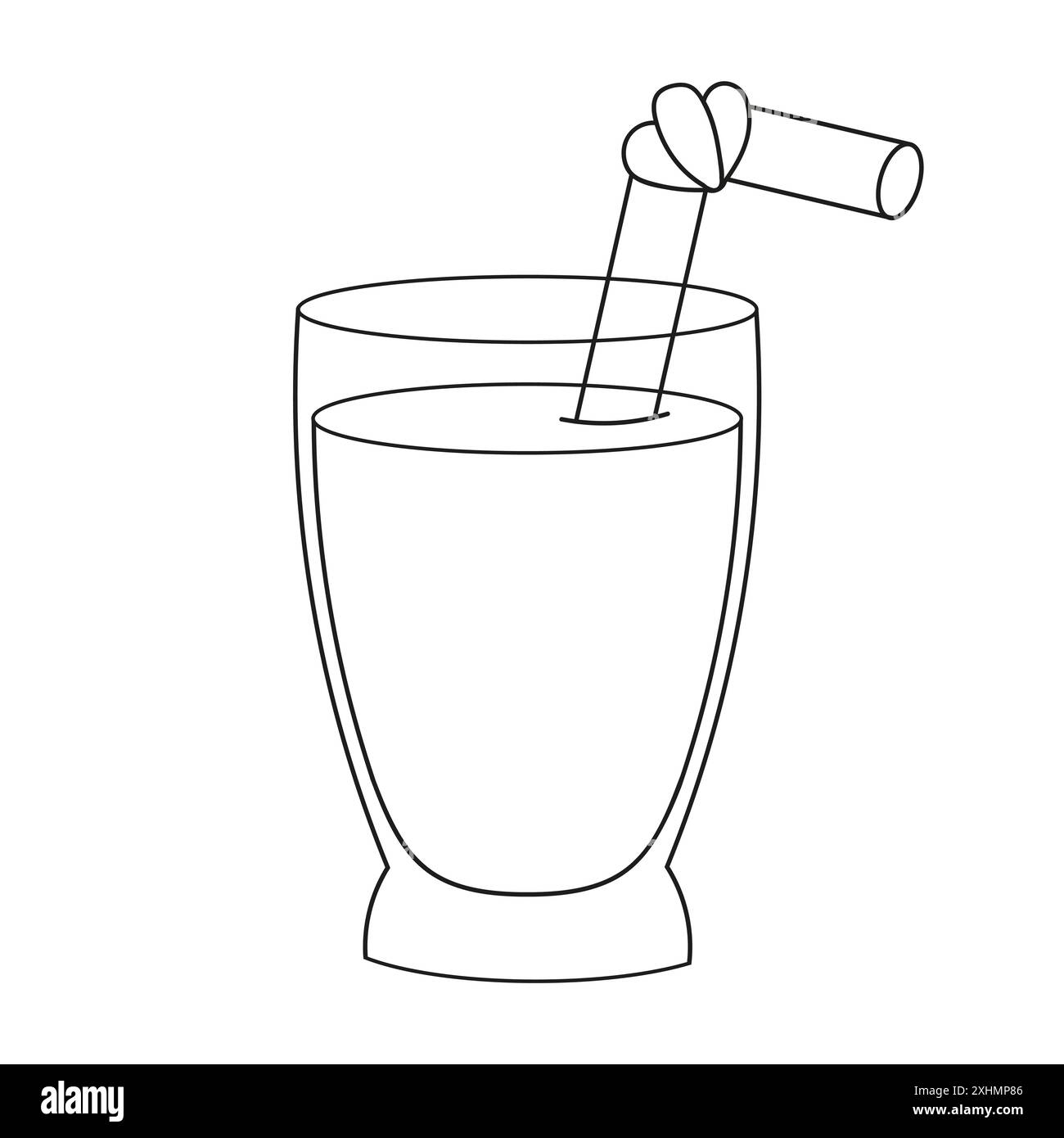 Coloring book page for kids glass. Cartoon style. Vector illustration ...