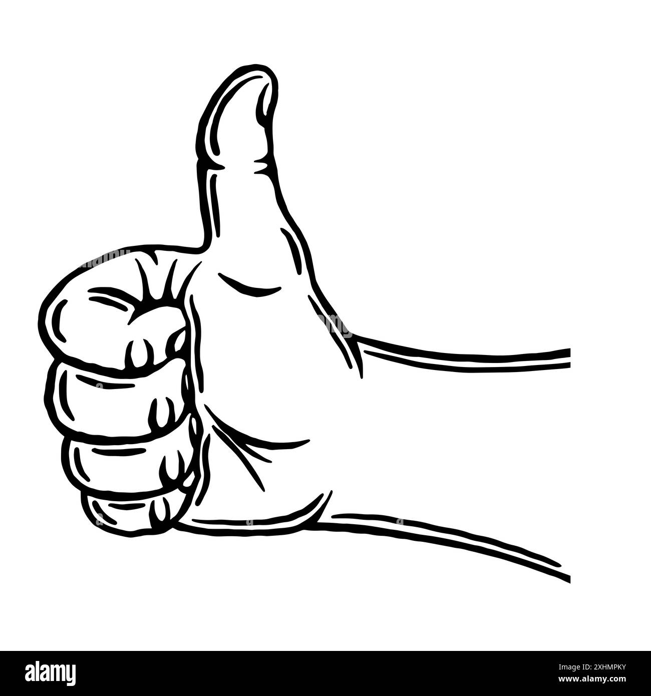 Okey sign. Thumb up. Male hand gestures. Outline silhouette. Design element. Vector illustration ...