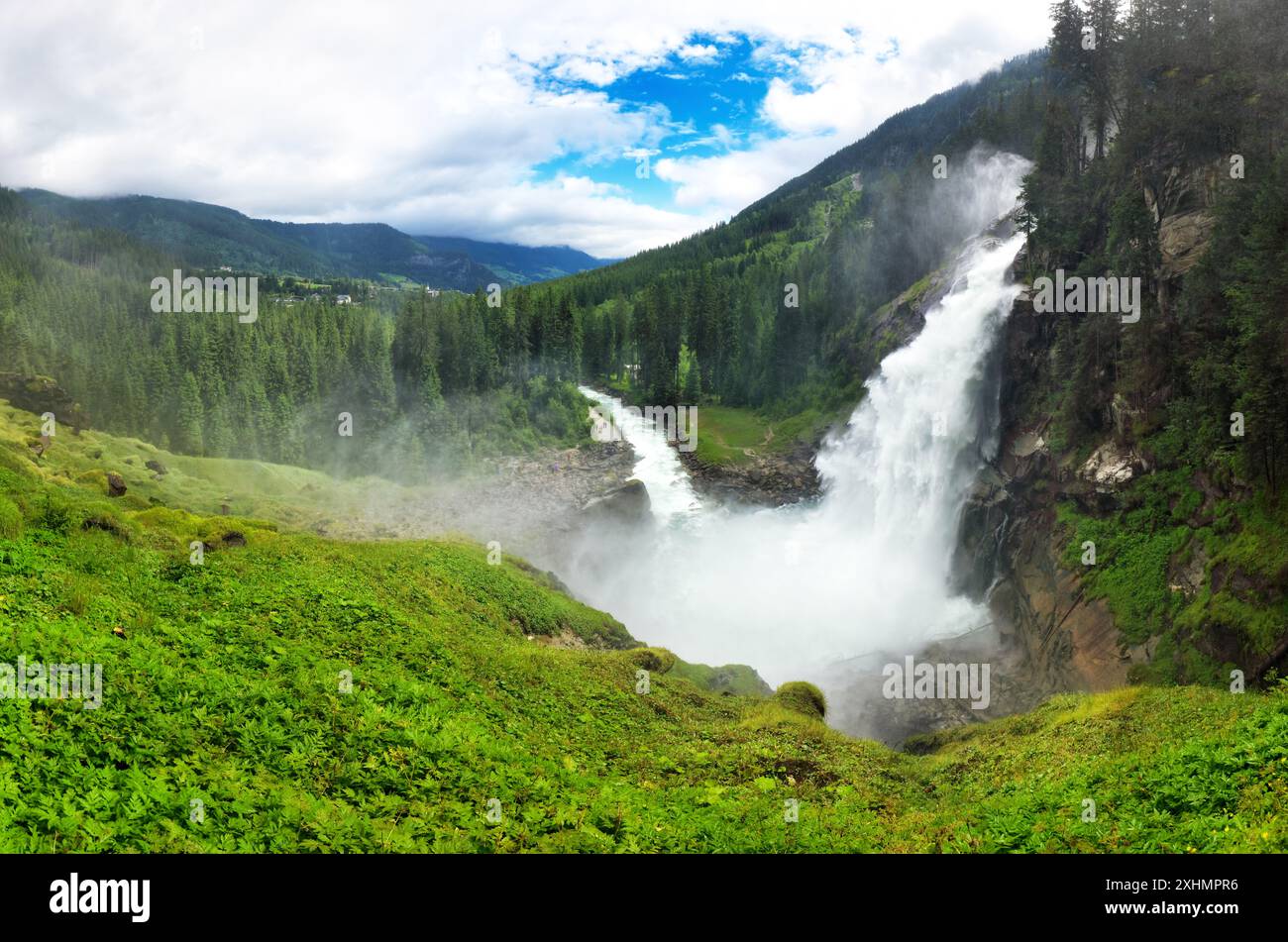 Krimml Waterfalls in High Tauern National Park - Austria Alps Stock ...