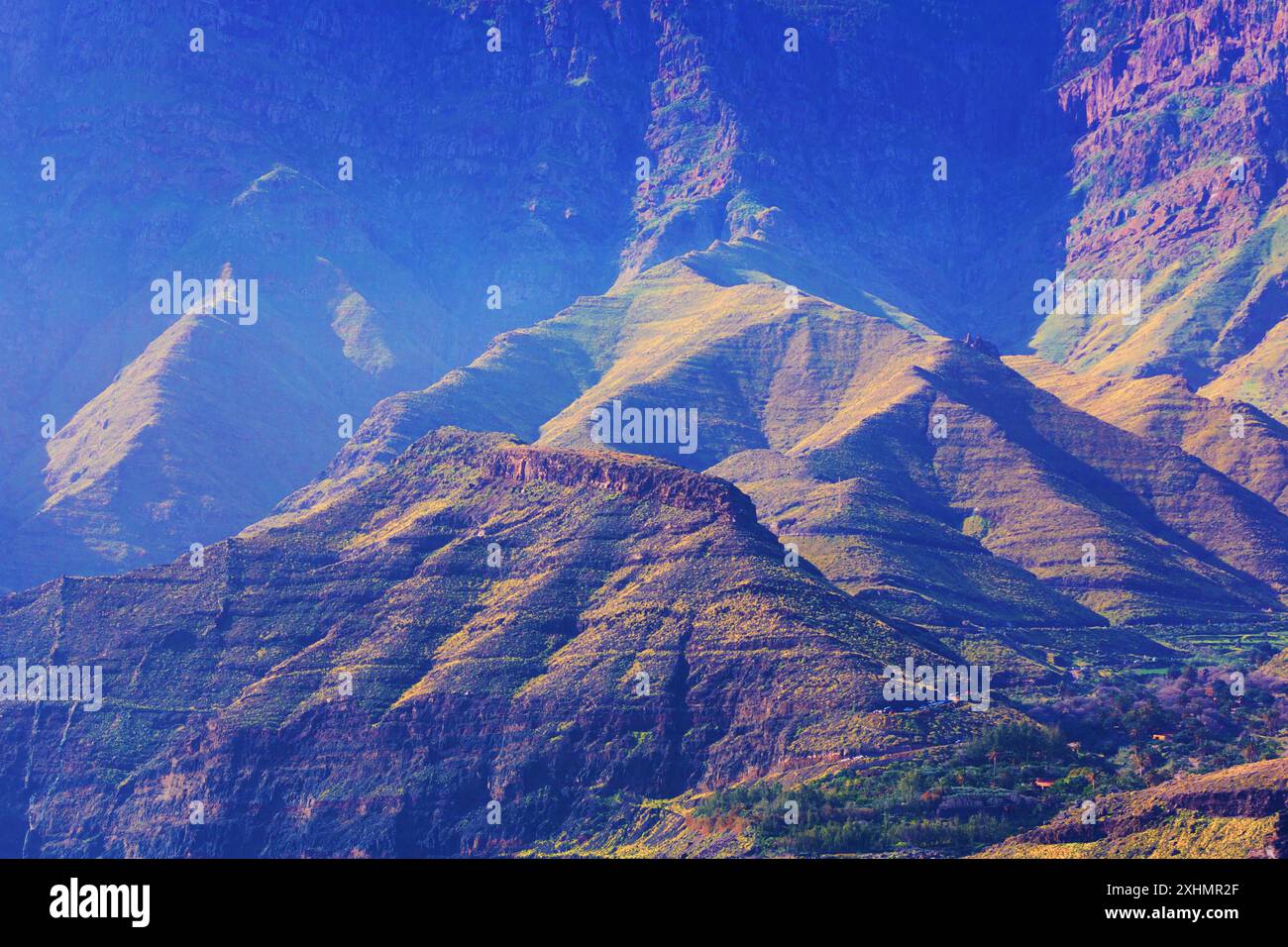 Rugged mountain landscape. Scenic mountain range of Atlantic island ...