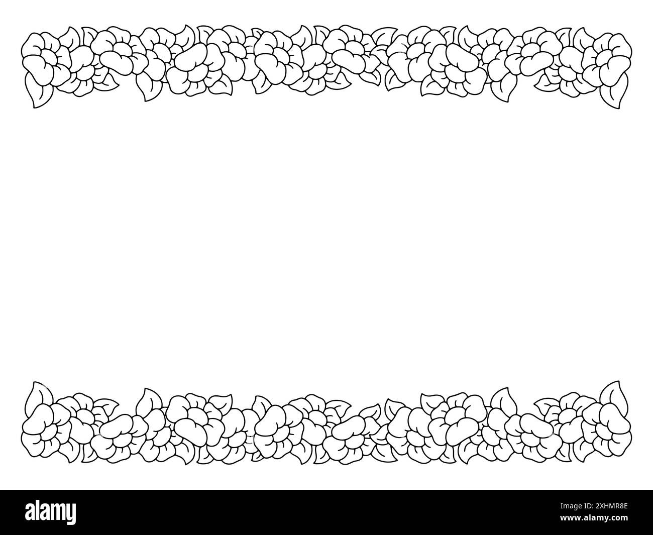 Beautiful flower frame. Coloring page. Design element for greeting card ...