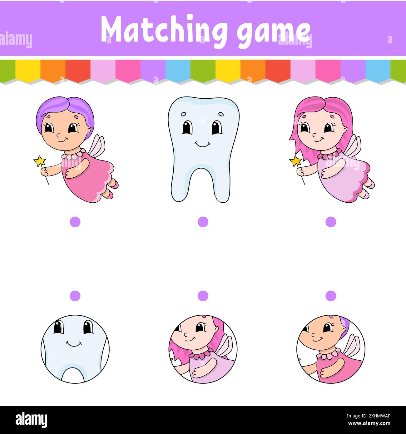 Matching game for kids. Education developing worksheet. Draw a line ...