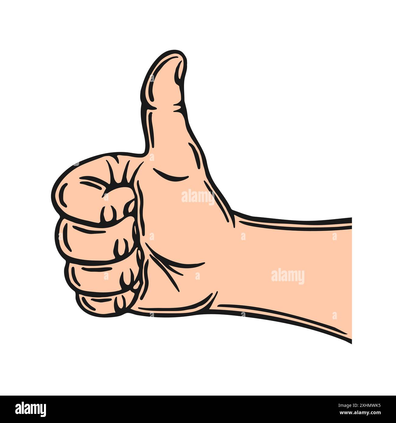 Hand gesture. Okey sign. Thumb up. Colorful vector illustration ...