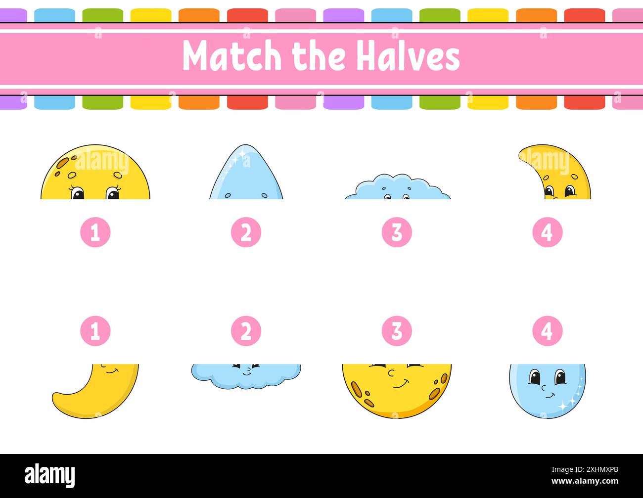 Match the halves. Education developing worksheet. Matching game for ...