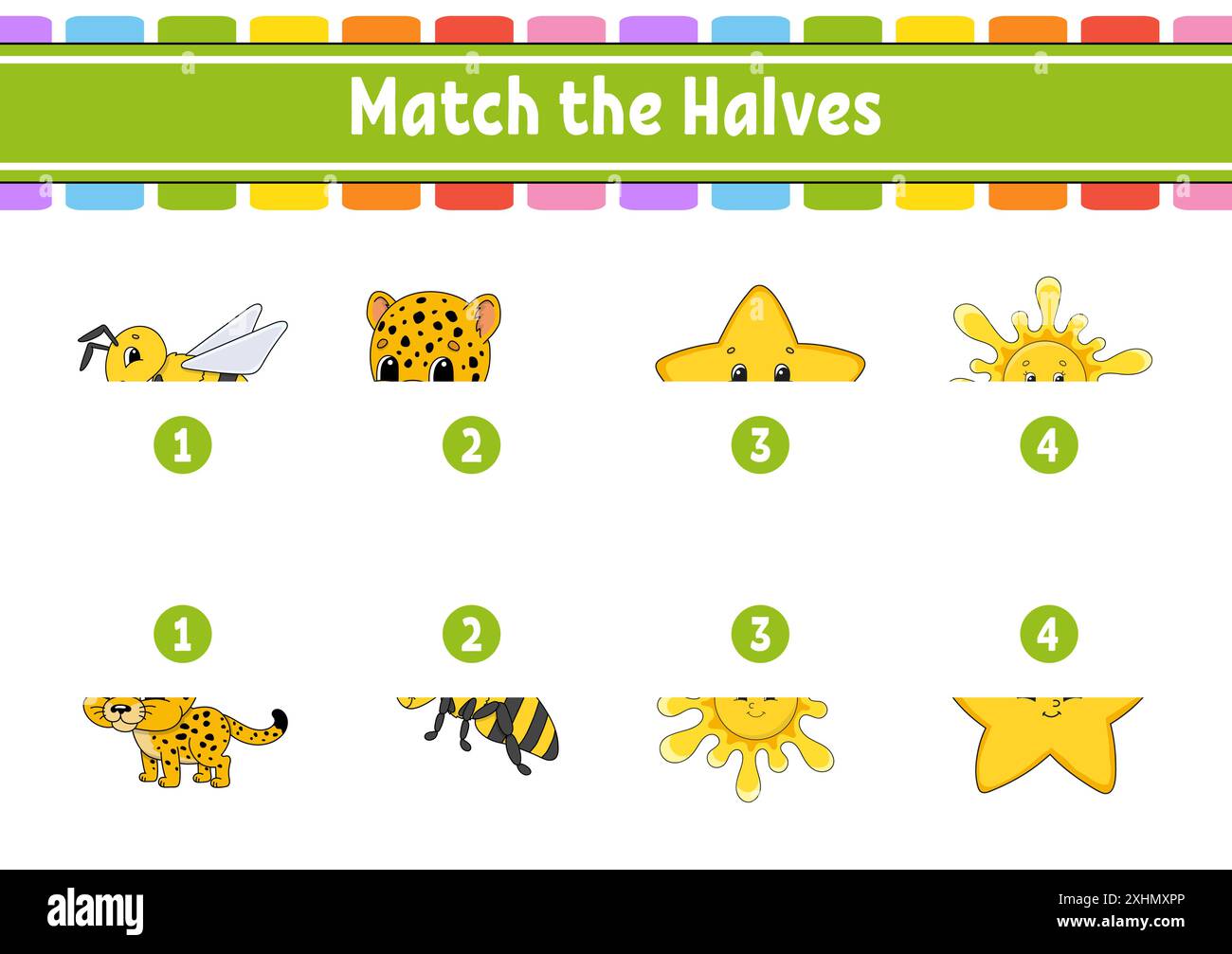 Match the halves. Education developing worksheet. Matching game for ...