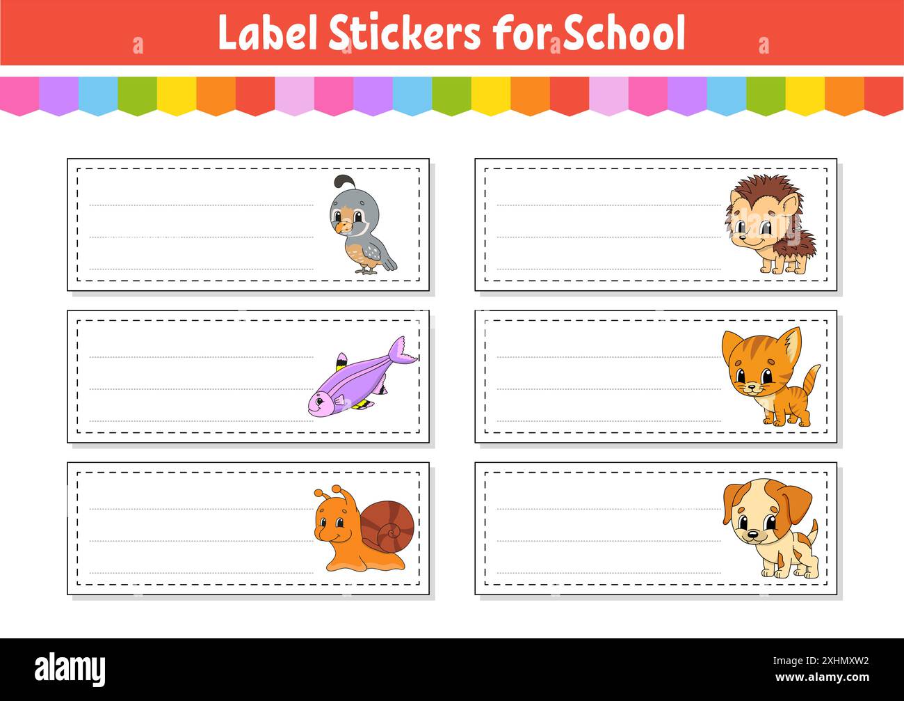 Bright stickers. Rectangular label. Color vector isolated illustration ...
