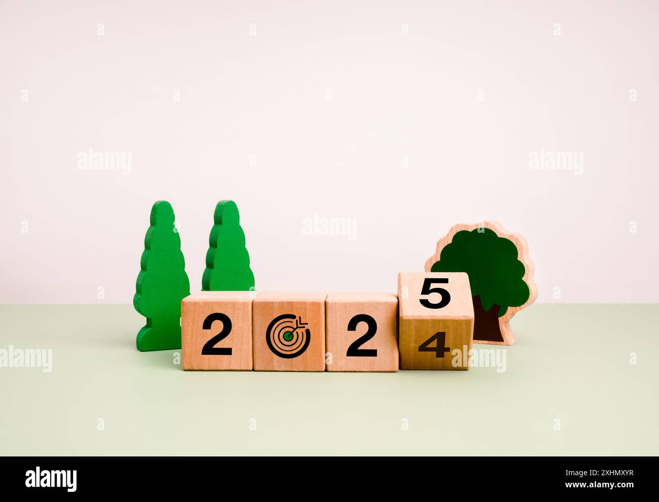 Happy new year 2025 with green environmental and eco-friendly ...