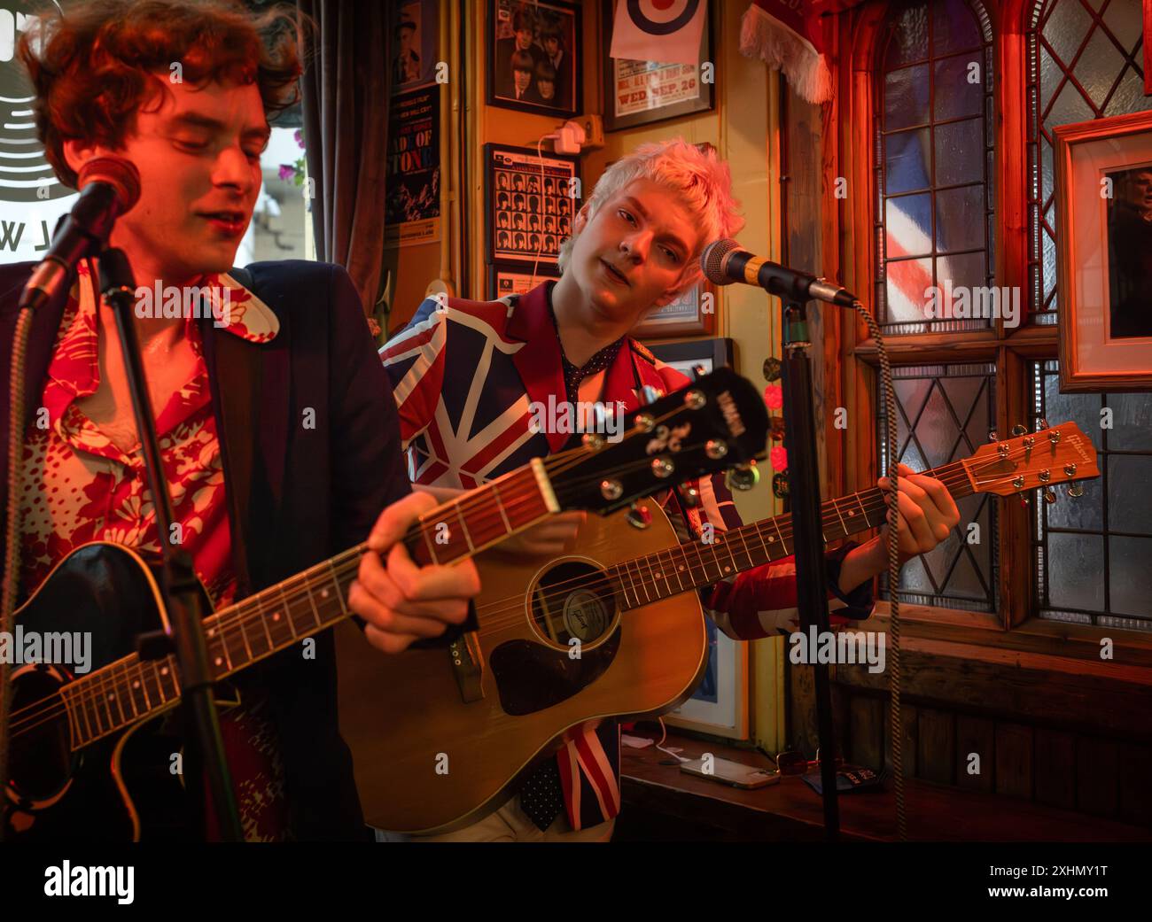 London / UK - Jul 11 2024: Matt Molotov and Tom Monks play 60s inspired ...