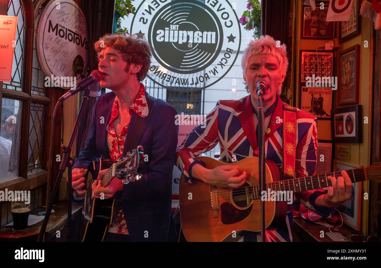 London / UK - Jul 11 2024: Matt Molotov and Tom Monks play 60s inspired ...