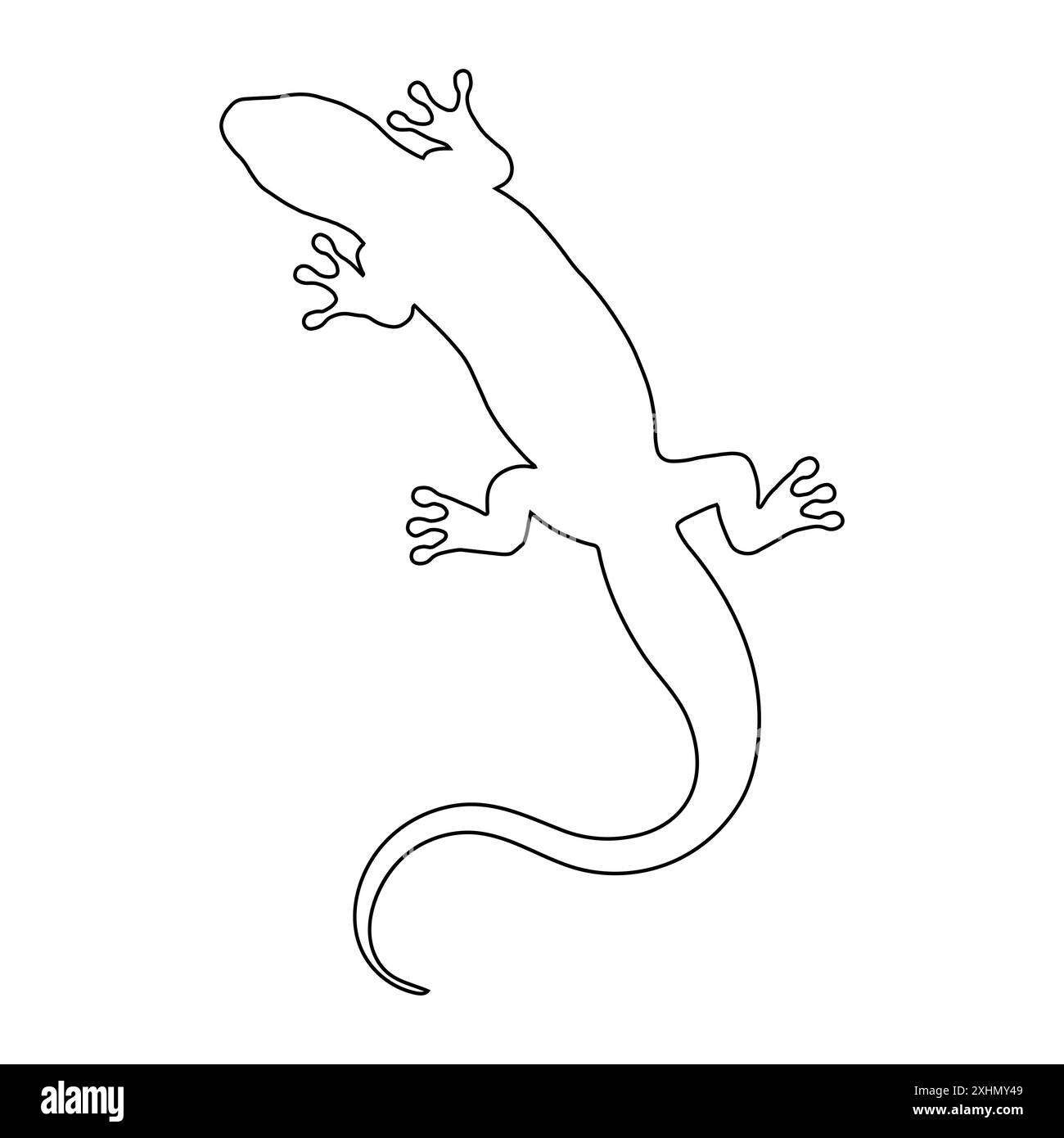 Lizard Reptile Outline Silhouette Design Element Vector Illustration Isolated On White