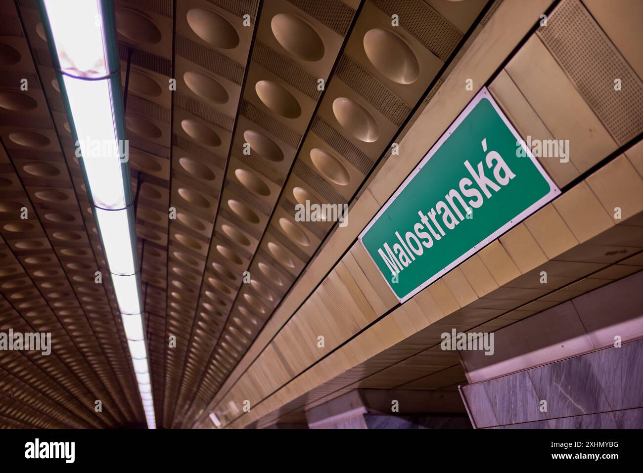 Malostranska metro station decorated with modern coloured aluminium ...