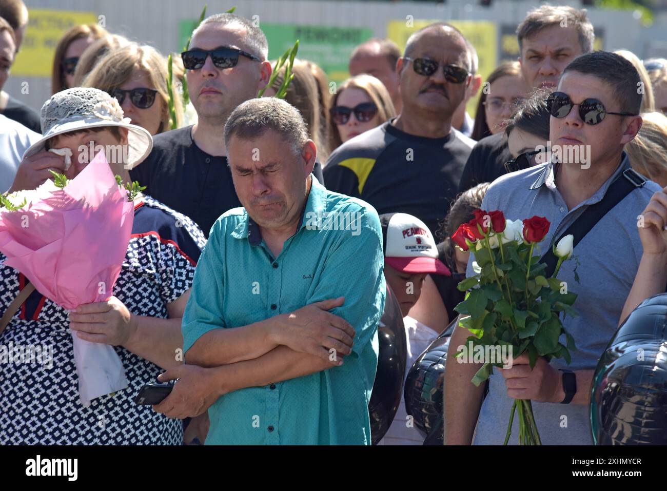 VINNYTSIA, UKRAINE - JULY 14, 2024 - People pay tribute to the victims ...