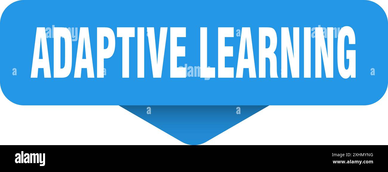 adaptive learning sticker. adaptive learning sign on transparent background. rectangular button ...