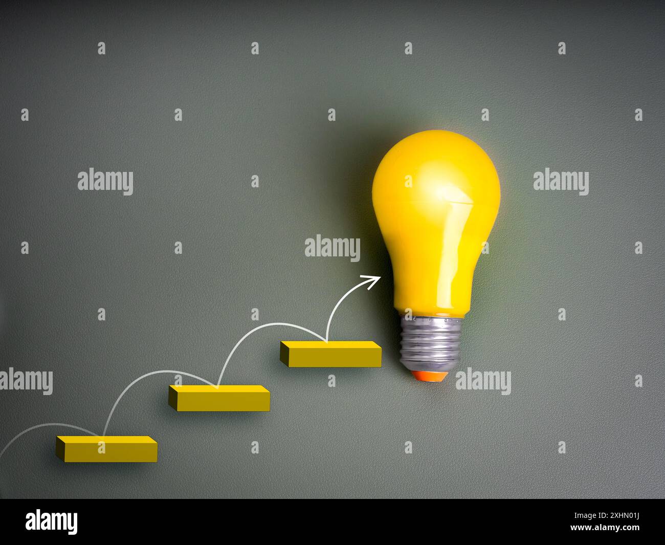 Business growth, creative idea, inspiration and thinking concept. Arrow ...