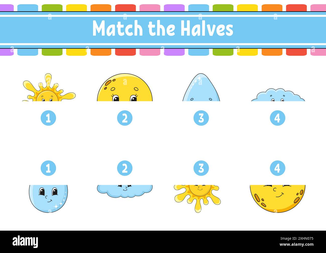 Match the halves. Education developing worksheet. Matching game for ...