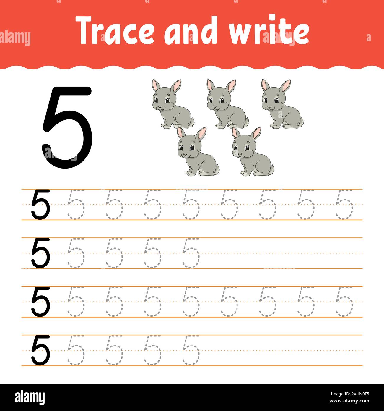 Learn Numbers. Trace and write. Handwriting practice. Learning numbers ...