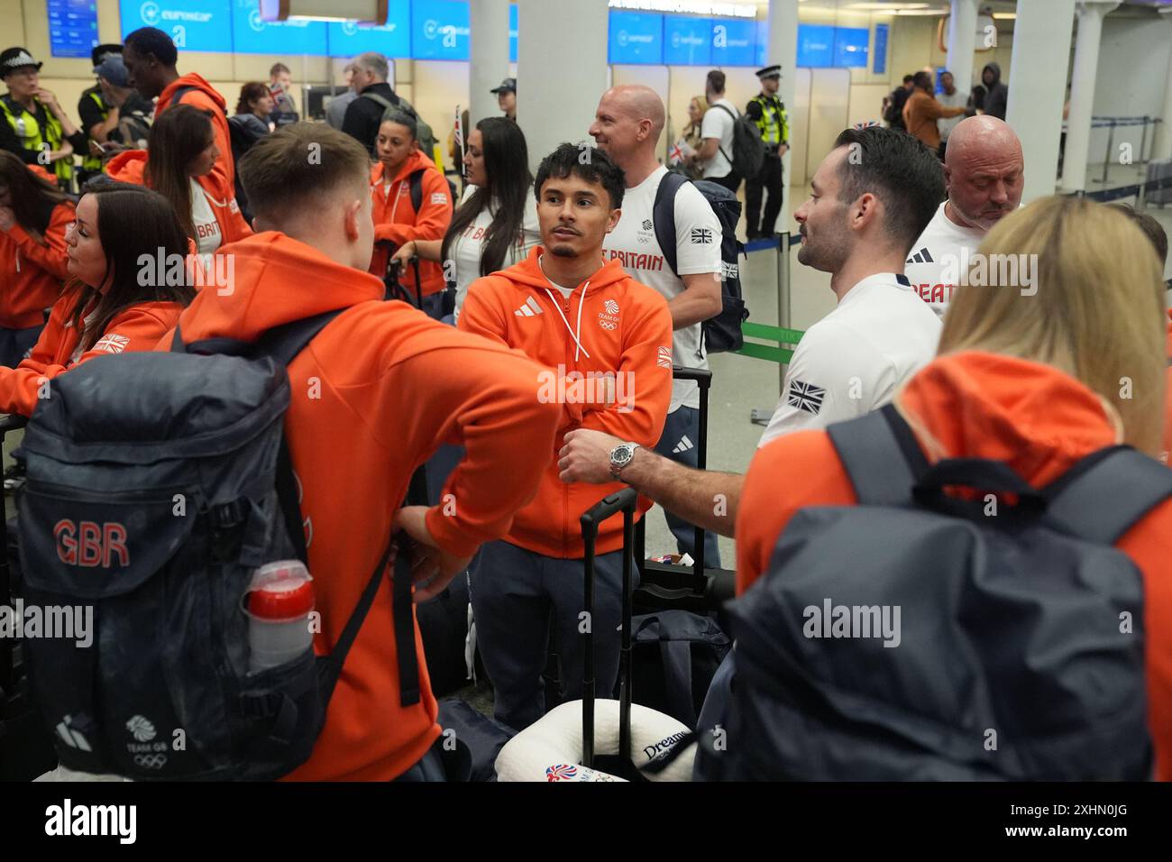Members of Team GB at Eurostar St Pancras Station in London, as they ...