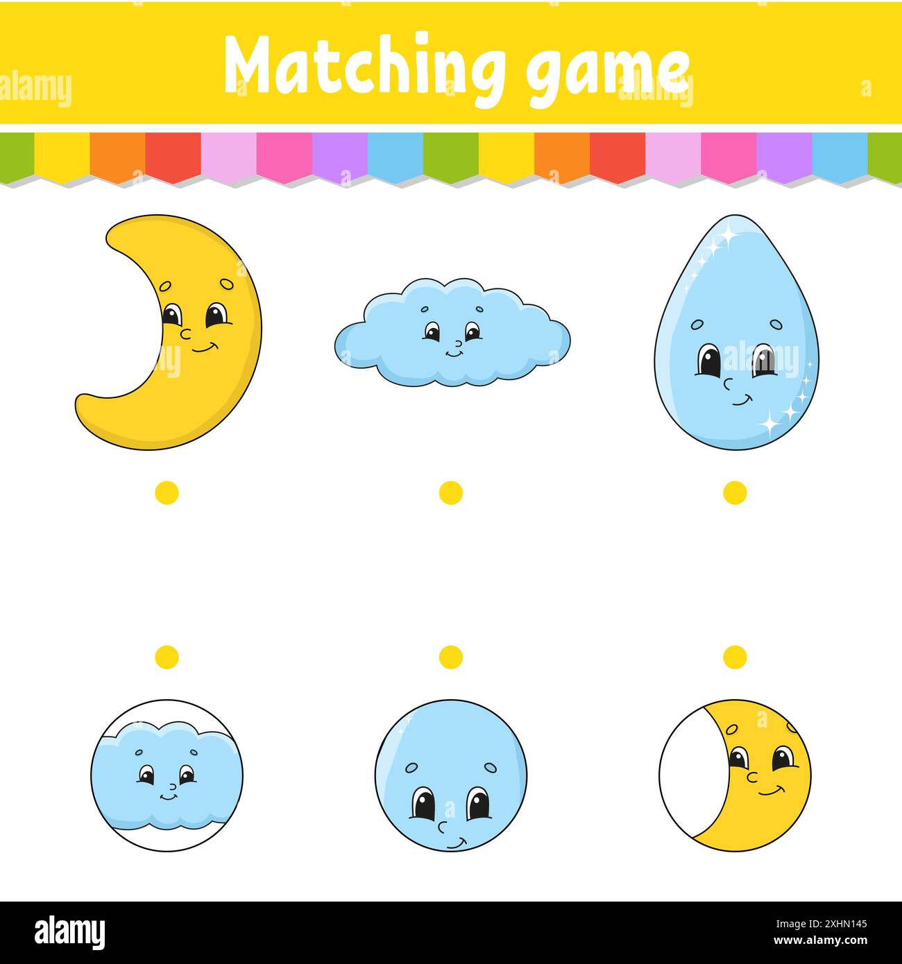Matching game for kids. Education developing worksheet. Draw a line ...