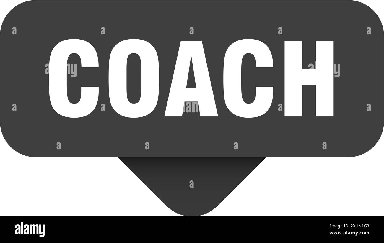 coach sticker. coach sign on transparent background. rectangular button ...
