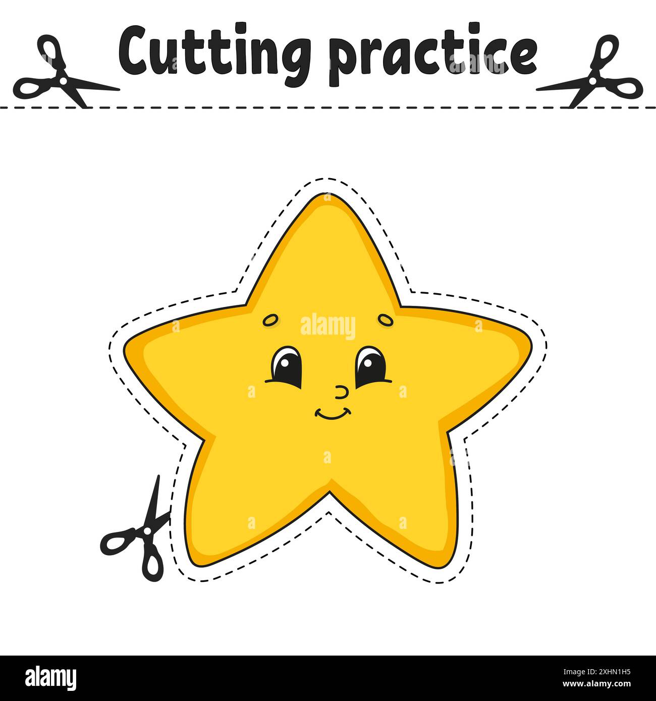Cutting practice. Educational activity worksheet for kids and toddlers ...