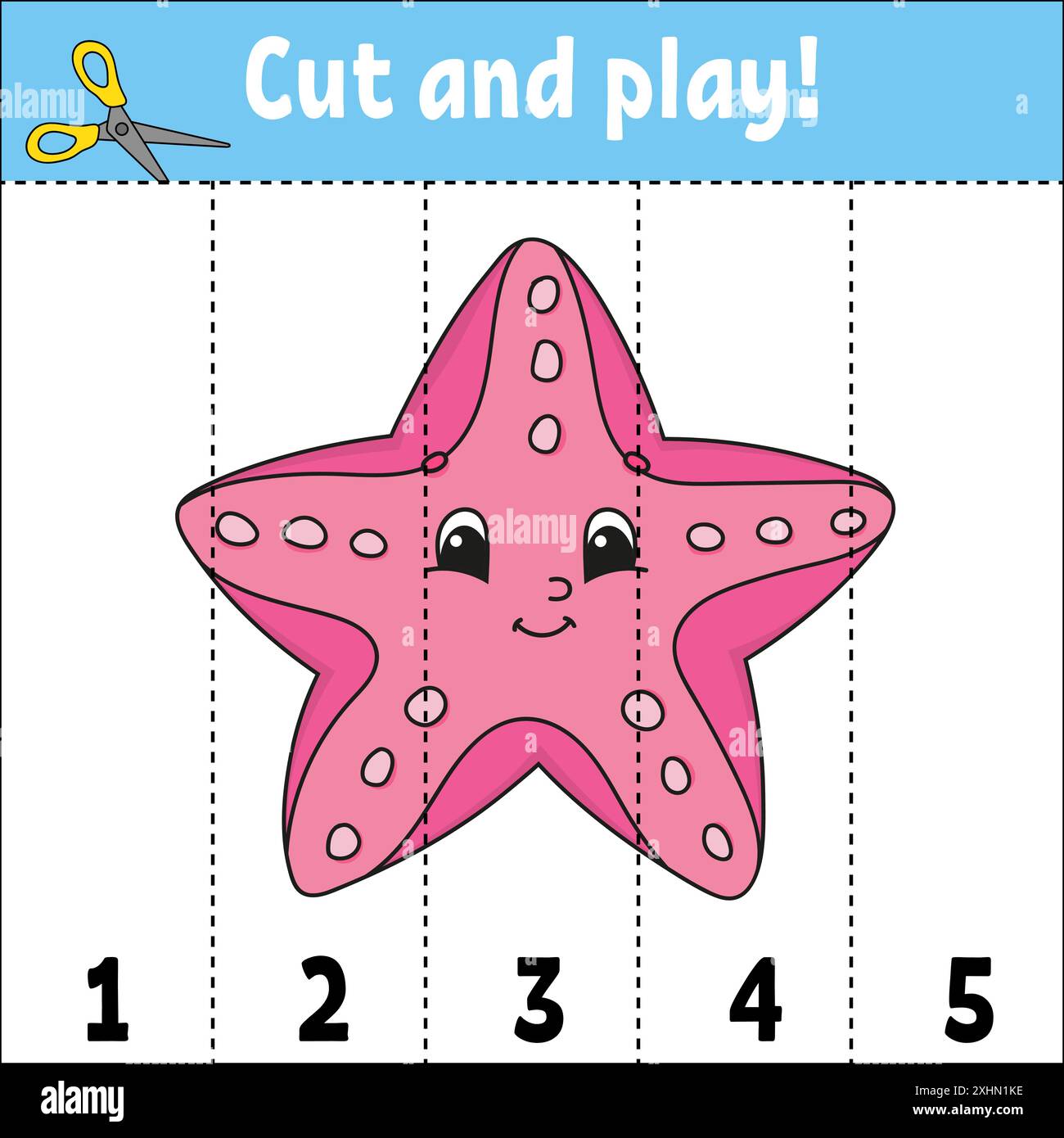 Learning numbers 1-5. Cut and play. Education worksheet. Game for kids ...