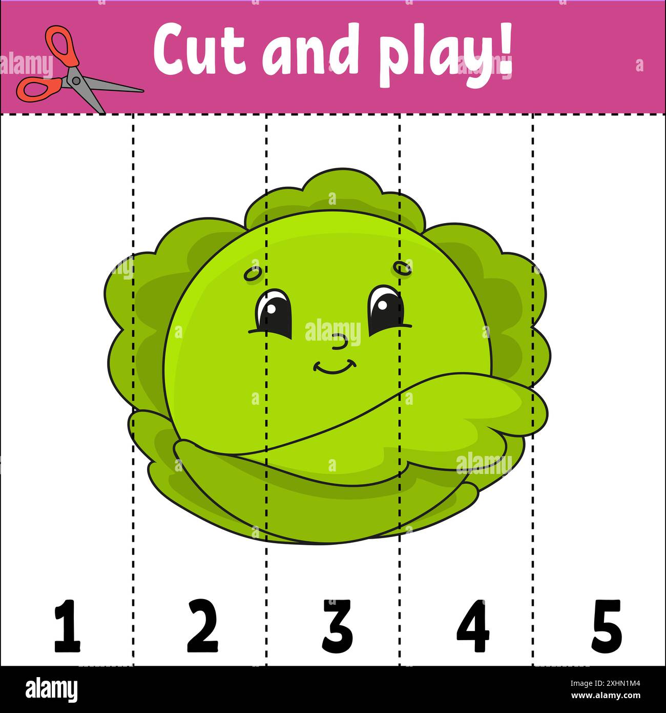 Learning numbers 1-5. Cut and play. Education worksheet. Game for kids ...