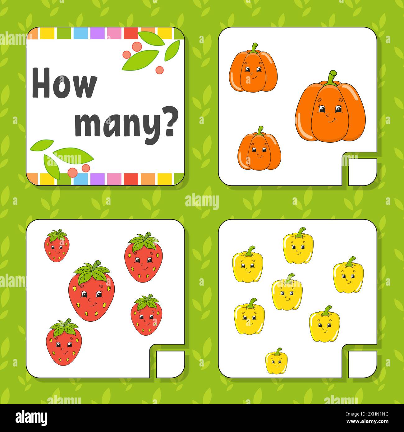 Counting game for children. Happy characters. Learning mathematics. How ...