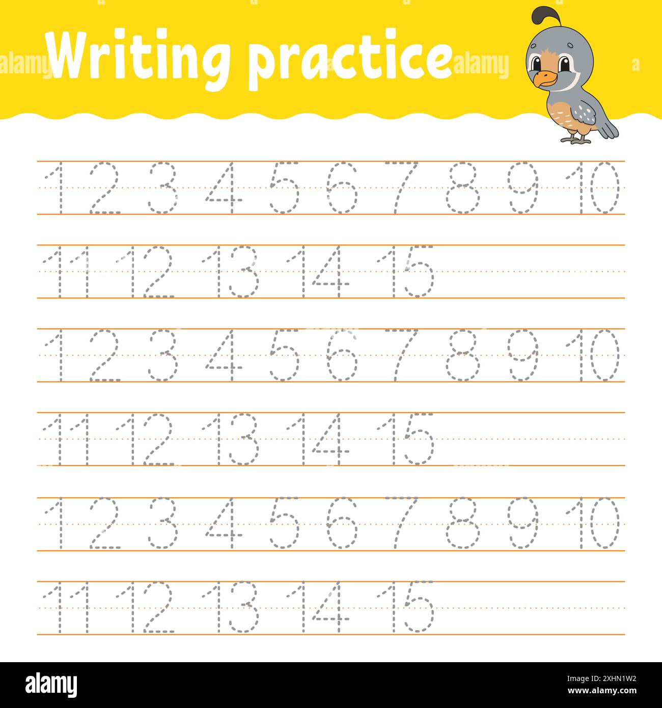 Learn Numbers. Trace and write. Handwriting practice. Learning numbers ...