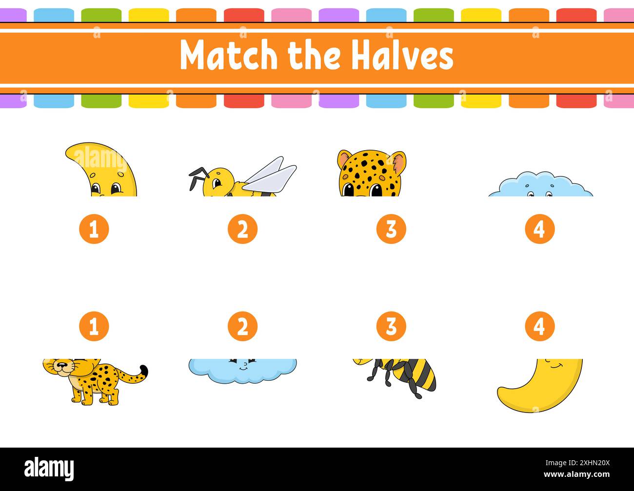 Match the halves. Education developing worksheet. Matching game for ...